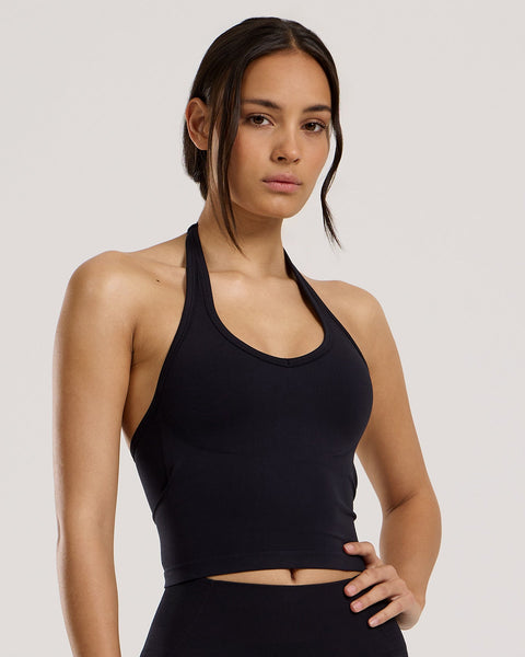 Define 2.0 Seamless Halter Tank Black | Women's Best ME